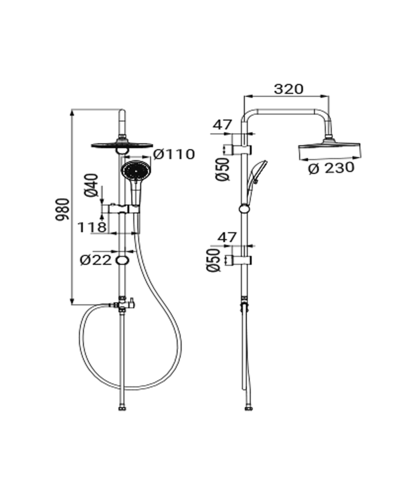 Colonna doccia Mamba